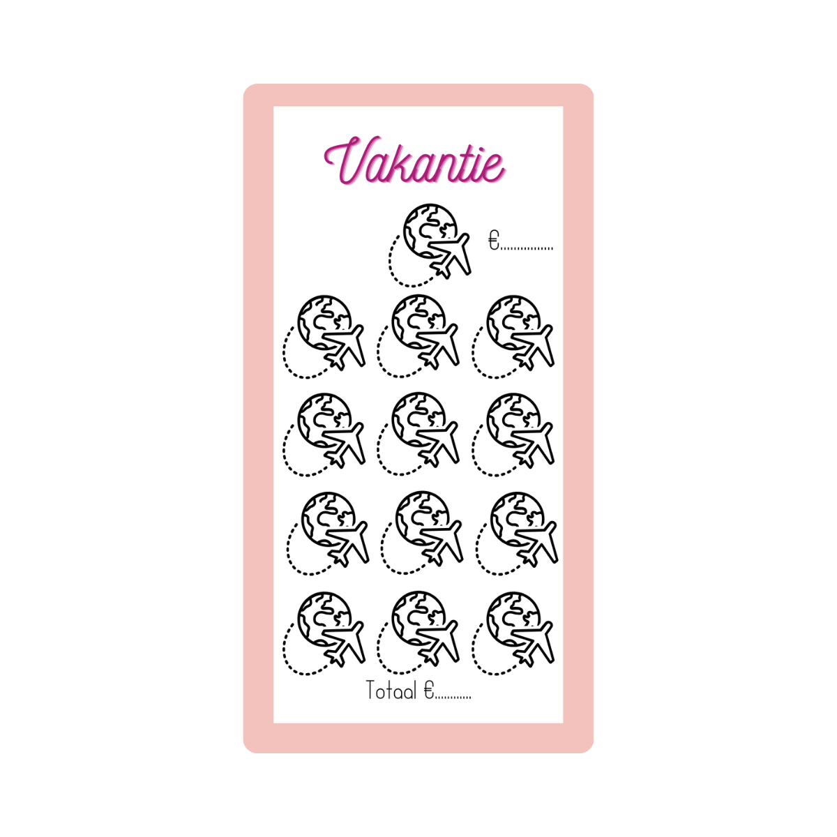 Spaar challenge vakantie van Budget-Binder.nl – Budget Binder